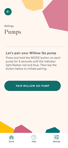 My Willow Go™ pump was 'Not found.' I need help with pairing.